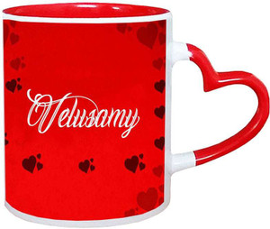 Muggies Magic Velusamy Love Red heart handle Ceramic Coffee Mug Price ...