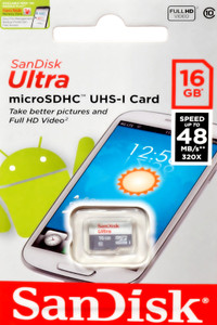 SanDisk cruzer blade ultra uhs-1 16 GB MicroSD Card Class 10 48 MB/s ...