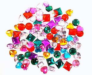 Dondor Self Adhesive Craft Jewels, 1" Inch Size, 100 Piece Variety Pack ...
