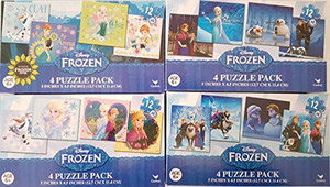 Disney Frozen 4 Puzzle Packs With Each 16 Puzzles - 4 Puzzle Packs With ...