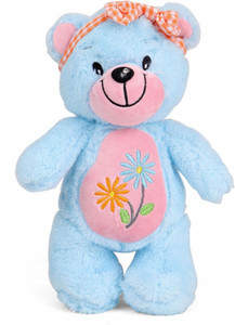 My Baby Excels Light Blue Bear Plush with band on head - 25 cm - Light ...