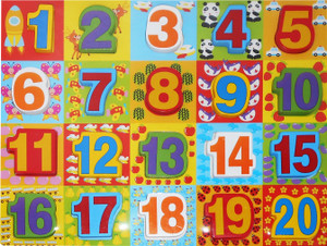 EMOB 123 Learning Numbers Colorful Wooden Letter Blocks Toy with Wooden ...