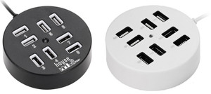 RETRACK Combo Set oF 2PC Circular 8 Port USB 2.0 Portable Round USB Hub ...