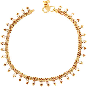 GoldNera Gold Plated Golden Payal Anklet Artificial Jewellery Light ...