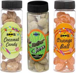Hoots Coconut Candy,Joshila Jeera & Orange Ball Pack Of 3 Coconut ...