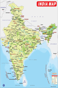 India map Poster Paper Print (18 inch X 12 inch, Rolled) Paper Print ...