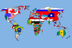 The flag map Poster Paper Print (18 inch X 12 inch, Rolled) Paper Print ...