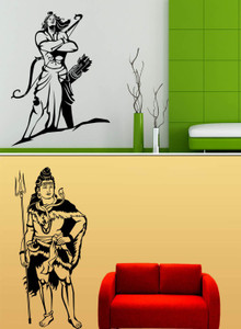 Trends on WALL 122 cm Lord Rama & Lord Shiva Self Adhesive Sticker ...