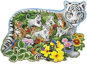 Bits and Pieces Shaped Jigsaw Puzzle For Adults - White Tiger Cub ...