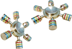 Bonkerz Hexagon Rainbow Brass Metal Fidget Spinner For Anti Relieve ...