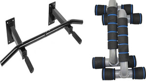Fitness Carnival Heavy Duty Wall Mounted Pull Up Bar + Push Up Bars ...