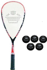 COSCO Combo of Two, One 'Laser CS 200' Squash Racquet and Five Squash ...