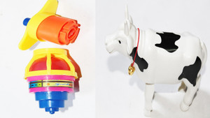 Wonder Star Windup Cow (Key Operated) Toy with Laser Spinning Top (LED ...