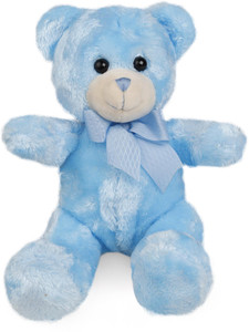 My Baby Excel Bear Plush Blue colour with Ribbon - 30 cm - Bear Plush ...