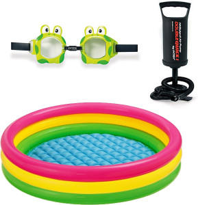 INTEX ® Original Inflatable 5ft Water Tub Kids SwimmingPool With Kids ...