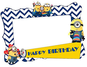 Party Propz MULTICLOR 2FT PHOTOBOOTH FRAME PACK OF 1/MINION BIRTHDAY ...