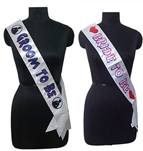 Party Propz BRIDE TO BE AND GROOM TO BE SASH COMBO PACK OF 2/ BRIDE TO ...