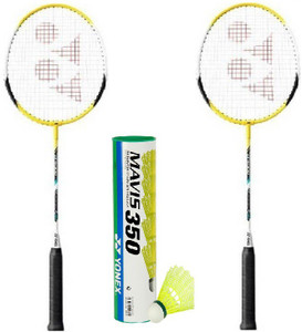 YONEX Combo of Two, two 'B-5000' Badminton Racquet and 1 box 'Mavis-350 ...