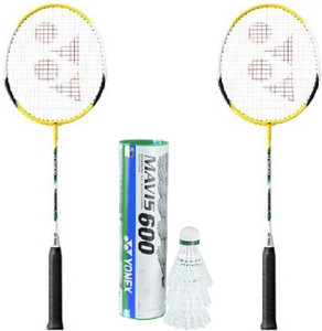 YONEX Combo of Two, two 'B-5000' Badminton Racquet and 1 box 'Mavis-600 ...