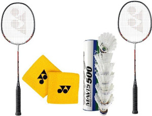 YONEX Combo Of Five- Two 'Muscle Power 3' Badminton rackets, one Box ...