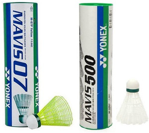 YONEX Combo of Two, One 'Mavis 07' Shuttle cock (Green Cap) and One Box ...