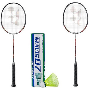 YONEX Combo of Three, Two 'Muscle Power 3' Badminton Racquet and One ...