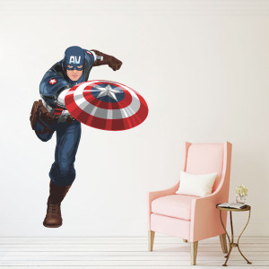 Impression Wall 61 cm Captain America Design Self Adhesive Sticker ...