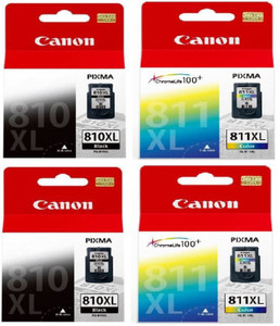 Canon 810 XL TWIN & 811 XL TWIN [SET OF 4] Tri-Color Ink Cartridge ...