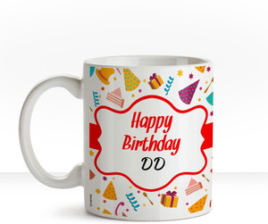 HUPPME Happy Birthday DD name coffee mug Ceramic Coffee Mug Price in ...