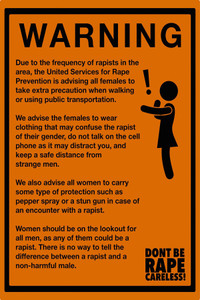 Warning Dont Be Rape Poster (Size 12 Inch x 18 Inch) (Pack of 1) Paper ...