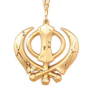 Premang Golden Khanda- Sikh Symbol 3 -inch (metalised Plastic) Car ...