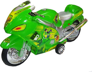 Shanaya Ben 10 Friction 26 cms Hayabusa Die Cast Bike with lights and ...