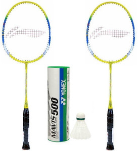 LI-NING Combo of Three, Two 'Power Q 10 Junior' Badminton Rackets And ...
