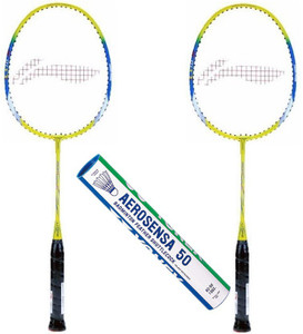 LI-NING Combo of Three, Two 'Power Q 10 Junior' Badminton Rackets And ...