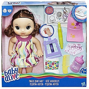 Baby Alive Finger Paint Doll Playset Brunette - Finger Paint Doll ...