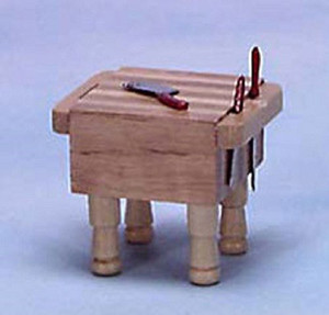 Handley House Dollhouse Miniature Oak Butchers Block & Tools ...