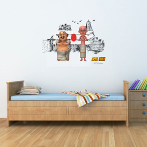 Asian Paints 0 cm Motu Patlu in South Indian Style Wall Sticker (PVC ...
