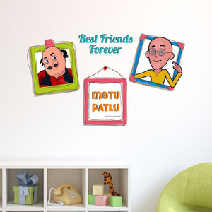 Asian Paints 0 cm Motu Patlu "Best Friends Forever"Wall sticker(PVC ...