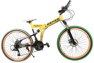 GOGO A1.COM BEHEE Mountain Bicycle with Folding High carbon steel frame ...