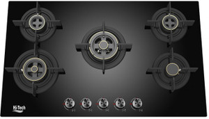 HI-TECH 5 Burner Automatic Ignition With FFD Hob Glass Automatic Hob ...