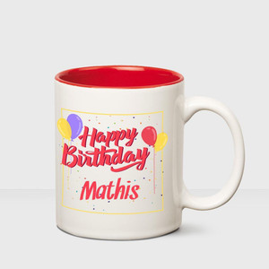 HUPPME Happy Birthday Mathis Inner Red mug Ceramic Coffee Mug Price in ...