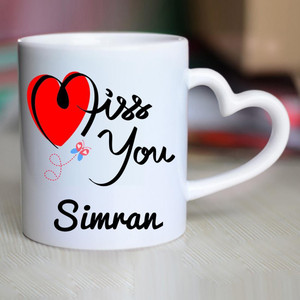 CHANAKYA I Miss You Simran Heart Handle mug Ceramic Coffee Mug Price in ...