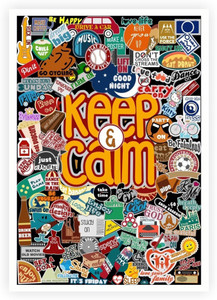 Athah Fine Quality Poster Keep Calm Words Collage Motivational Poster ...