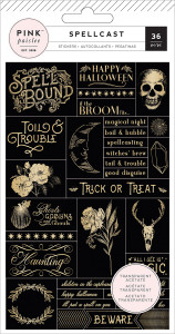 AMERICAN CRAFTS Spellcast Acetate Stickers - Word Jumble with Gold Foil ...