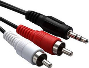 TECHON TV-out Cable 3 meter Stereo AUX 3.5mm male Jack to 2 Male ...