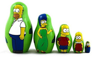 Generic Matryoshka The Simpsons Famous Cartoon Russian Nesting Wooden ...