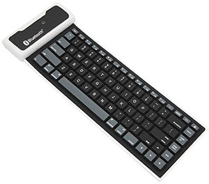 VibeX ® Rollup USB Wireless Silicone Keyboard Water-resistant Washable ...