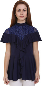 FORELEVY Party Sleeveless Lace Women Dark Blue Top - Buy Dark Blue ...