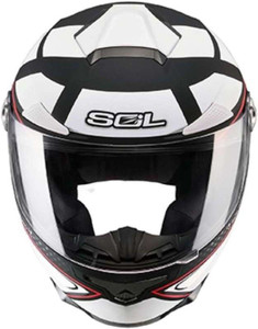 SOL Alpha Black white Motorbike Helmet - Buy SOL Alpha Black white ...