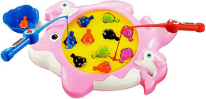 TOYSHINE Fish Catching Game Big with 10 Fishes, 2 Containers, Music ...